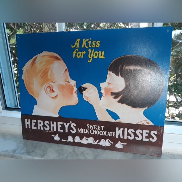 Desperate Enterprises | Accents | Vintage Hershey Kiss For You Tin Sign ...